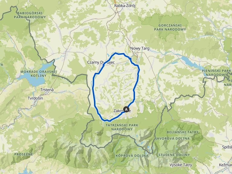 Velo Dunajec Circuit à partir de Zakopane | Vélo de route | Komoot